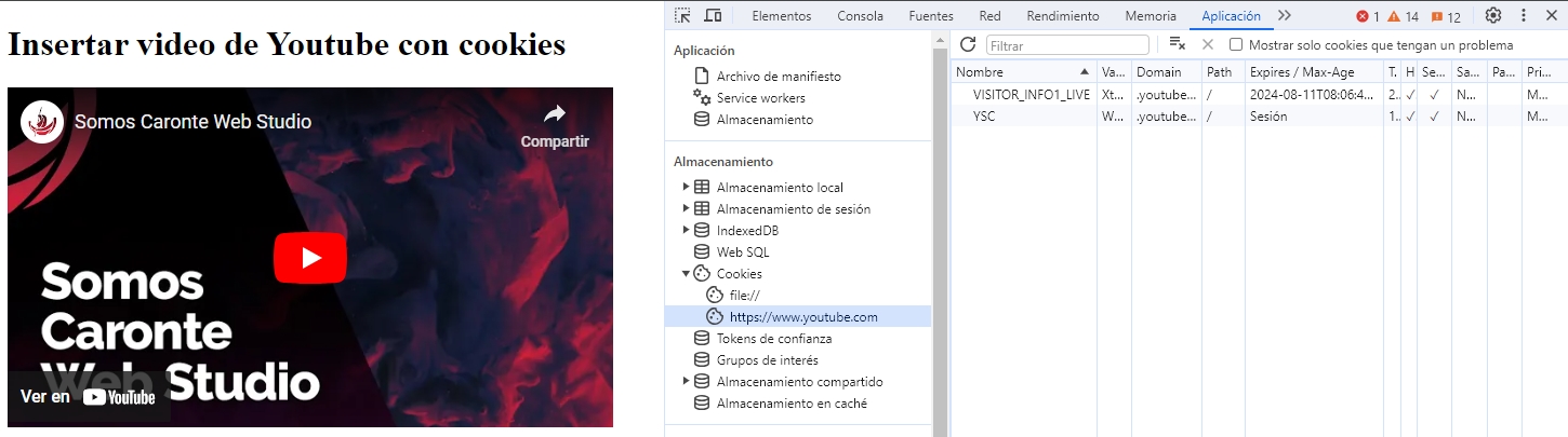 Insertar vídeos de YouTube con y sin Cookies - Caronte Web Studio