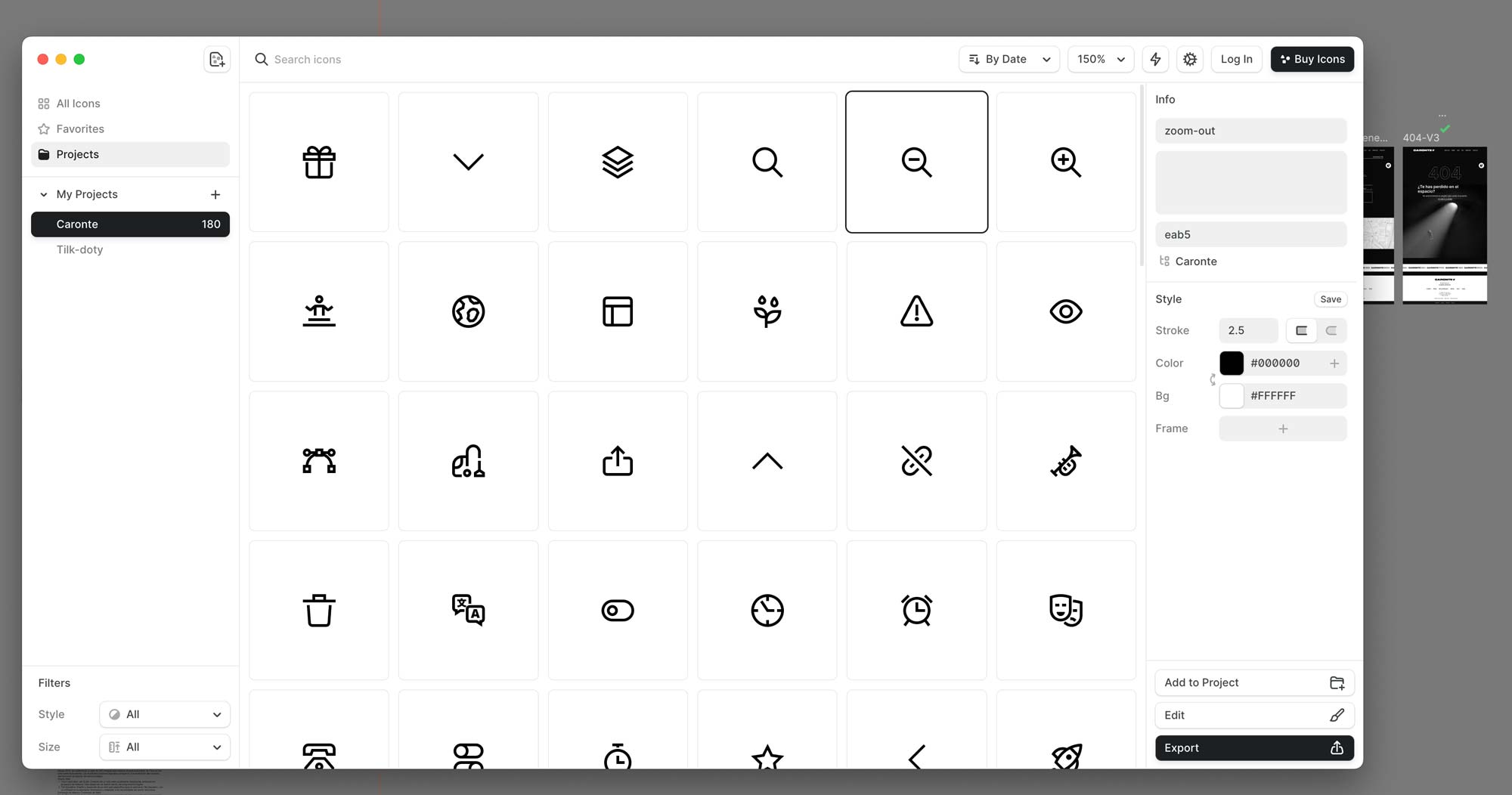 Busca, gestiona y crea iconos personalizados para web - Caronte